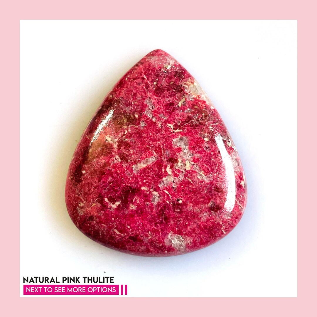 Natural Pink Thulite Gemstone Cabochon for Making Pink Stone Jewelry - Etsy