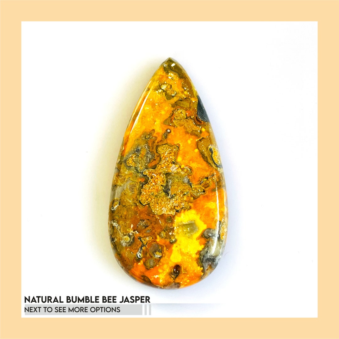 Bumble Bee Jasper Pear Oval Fancy Cabochon Flatback Loose Gemstone ...