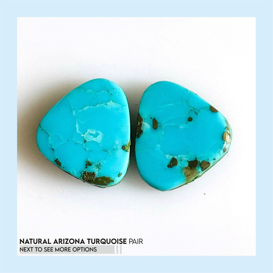 Arizona Turquoise Pair Gemstone Mix Shape Cabochons for Making Jewelry ...