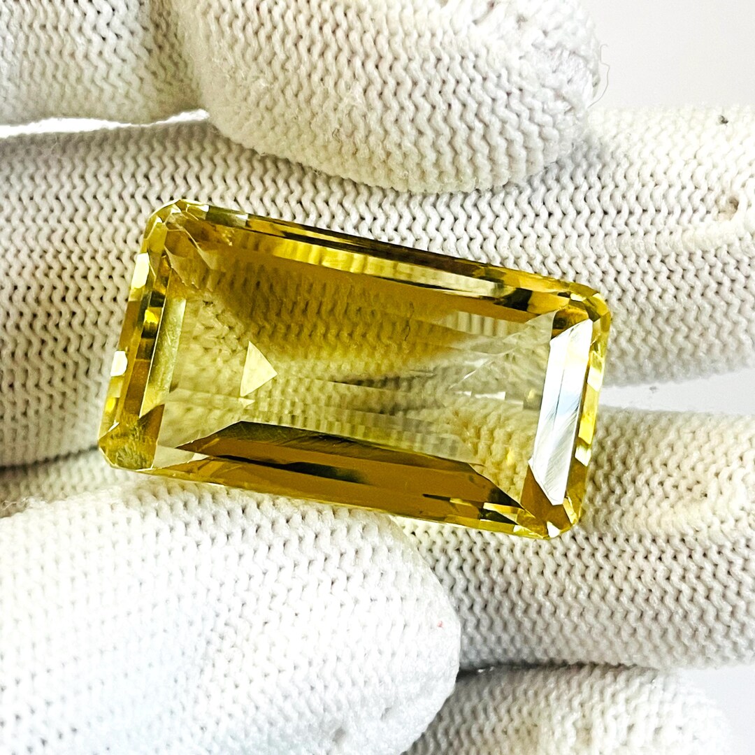 Faceted Citrine Quartz Rectangle Semiprecious Gemstone for Jewelry - Etsy