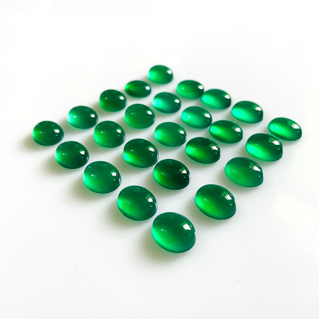 Amazing Green Onyx Matched Pair 10x12 Mm Oval Shape Beautiful Gemstone ...