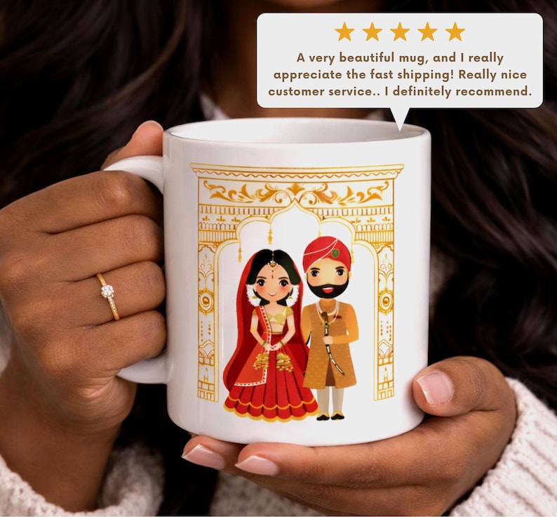 Indian Wedding Mug |indian Gift for Her |indian Engagement Gift |desi ...