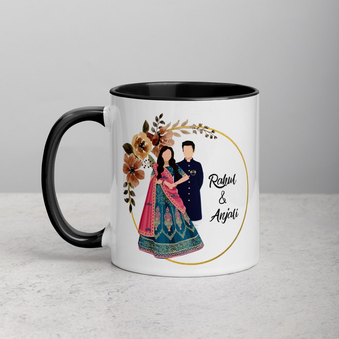 Indian Couple Mug for Desi Wedding Gift for Bride and Groom, Desi Bride ...