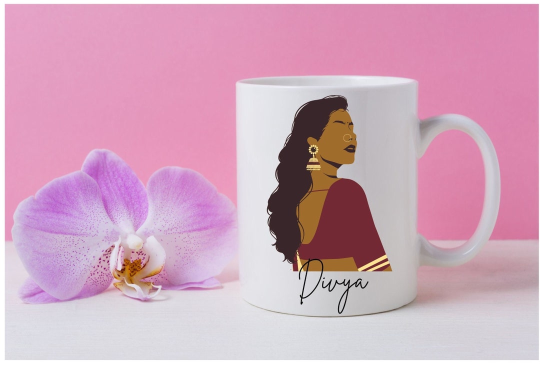 Personalized Indian Woman Mug Personalized Coffee Mug Customized Mug ...
