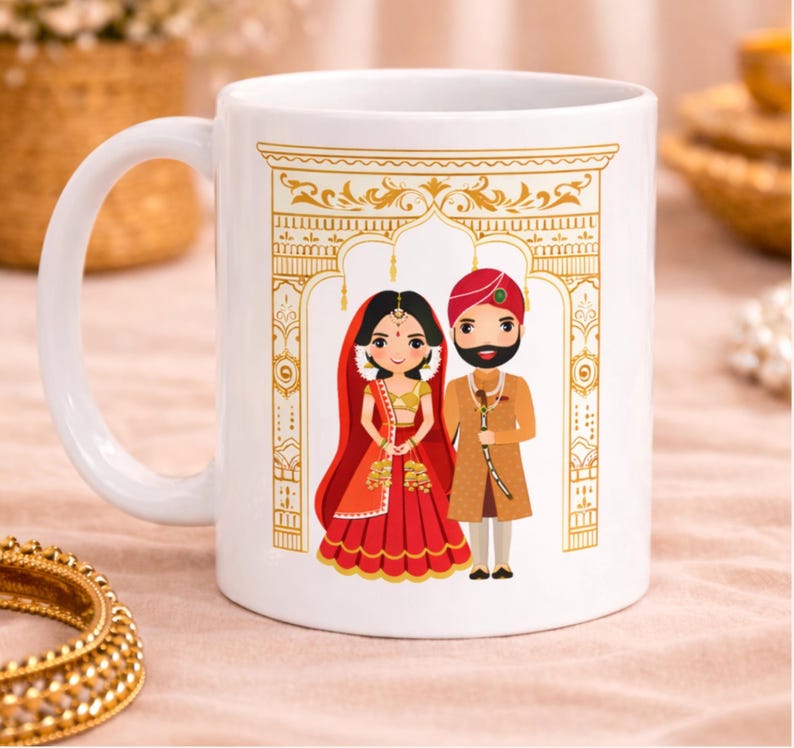 Indian Wedding Mug |indian Gift for Her |indian Engagement Gift |desi ...
