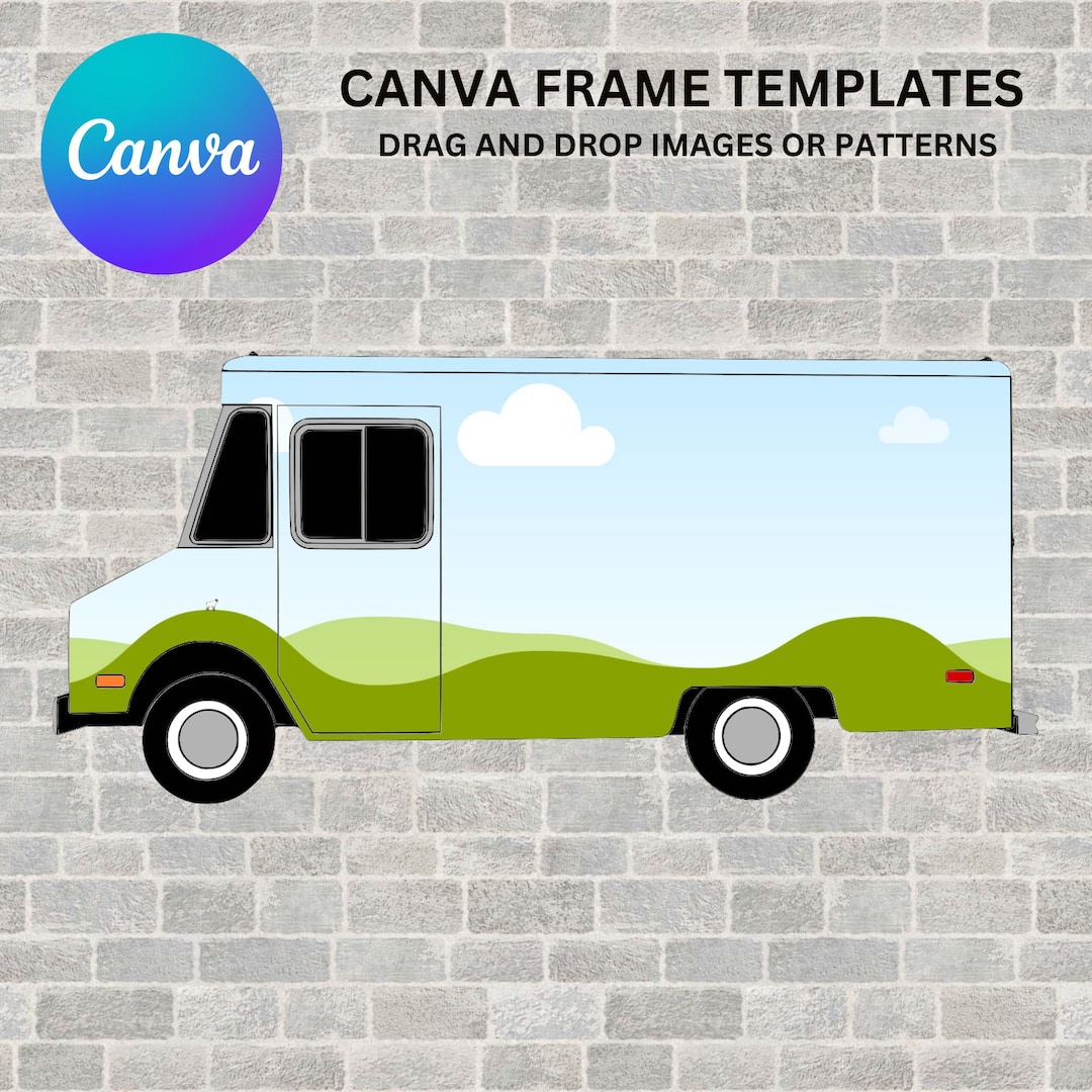 Delivery Van Canva Frame Template - Drag and Drop - Etsy
