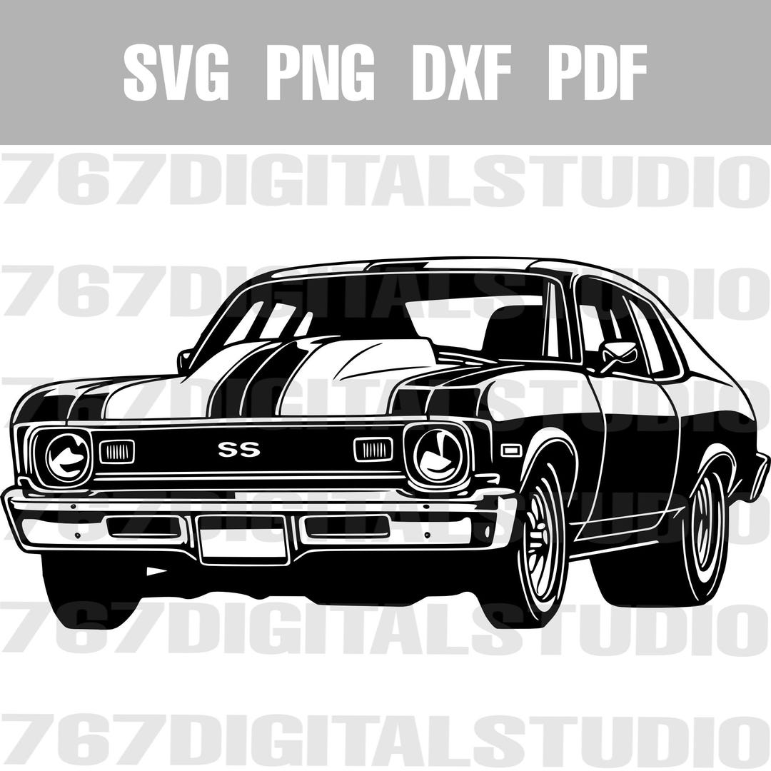 1973 Nova SS Pro Street SVG: Muscle Car Clip Art (digital Download - Etsy