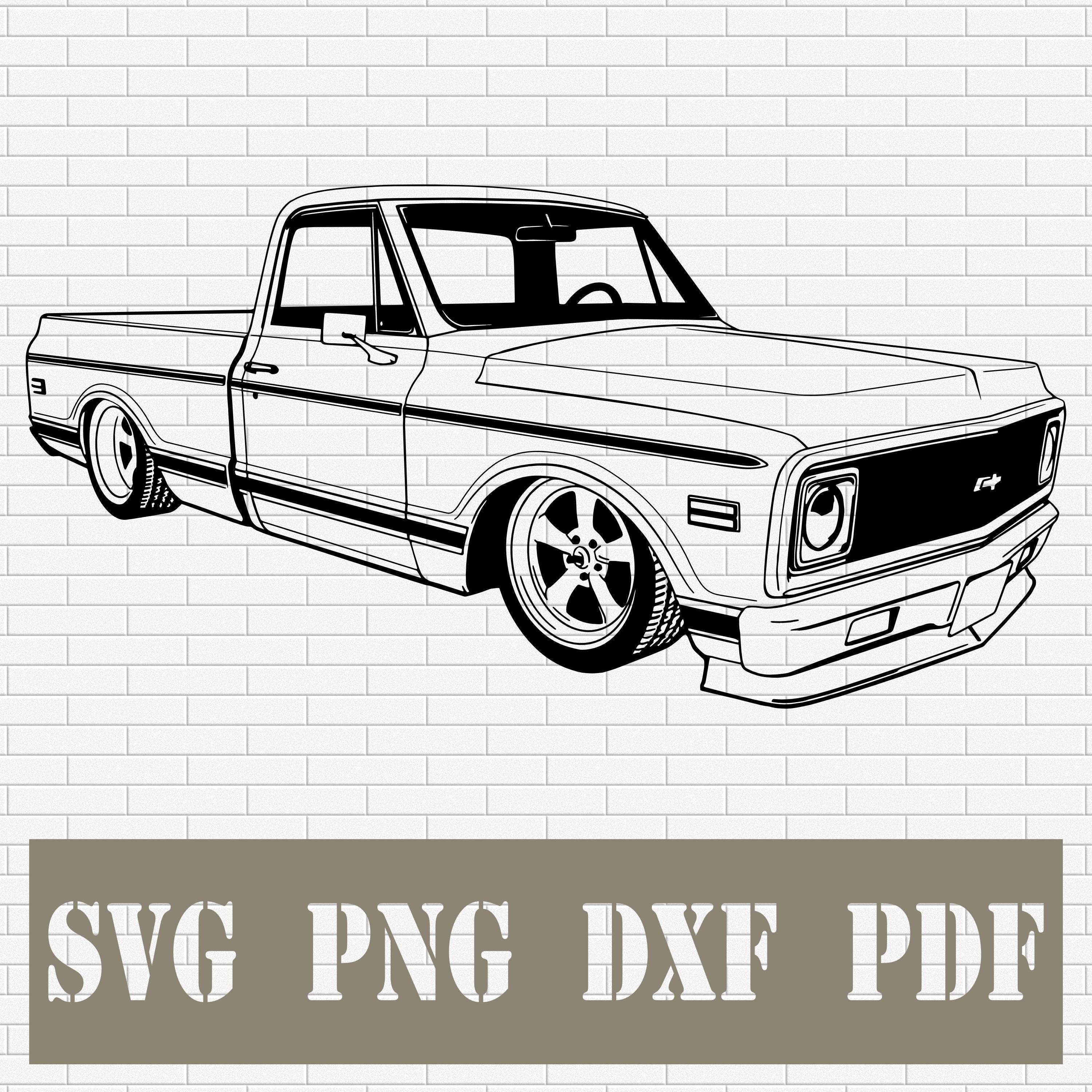1972 Chevy Truck SVG | Classic C10 Pickup Clip Art | DXF PNG Pdf Vector ...