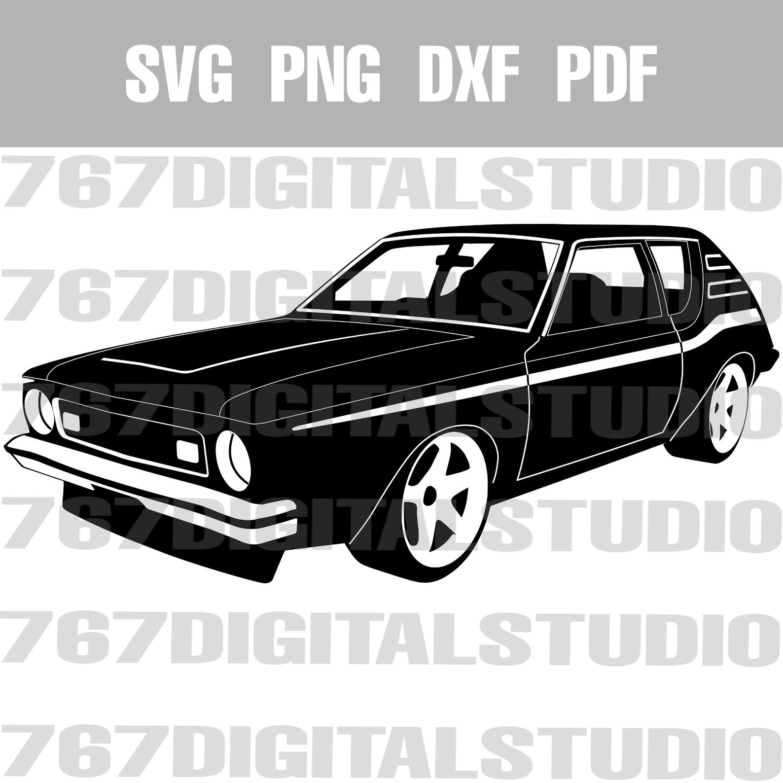 AMC American Motors Gremlin Vector Art Illustration- Svg Dxf Png Pdf ...