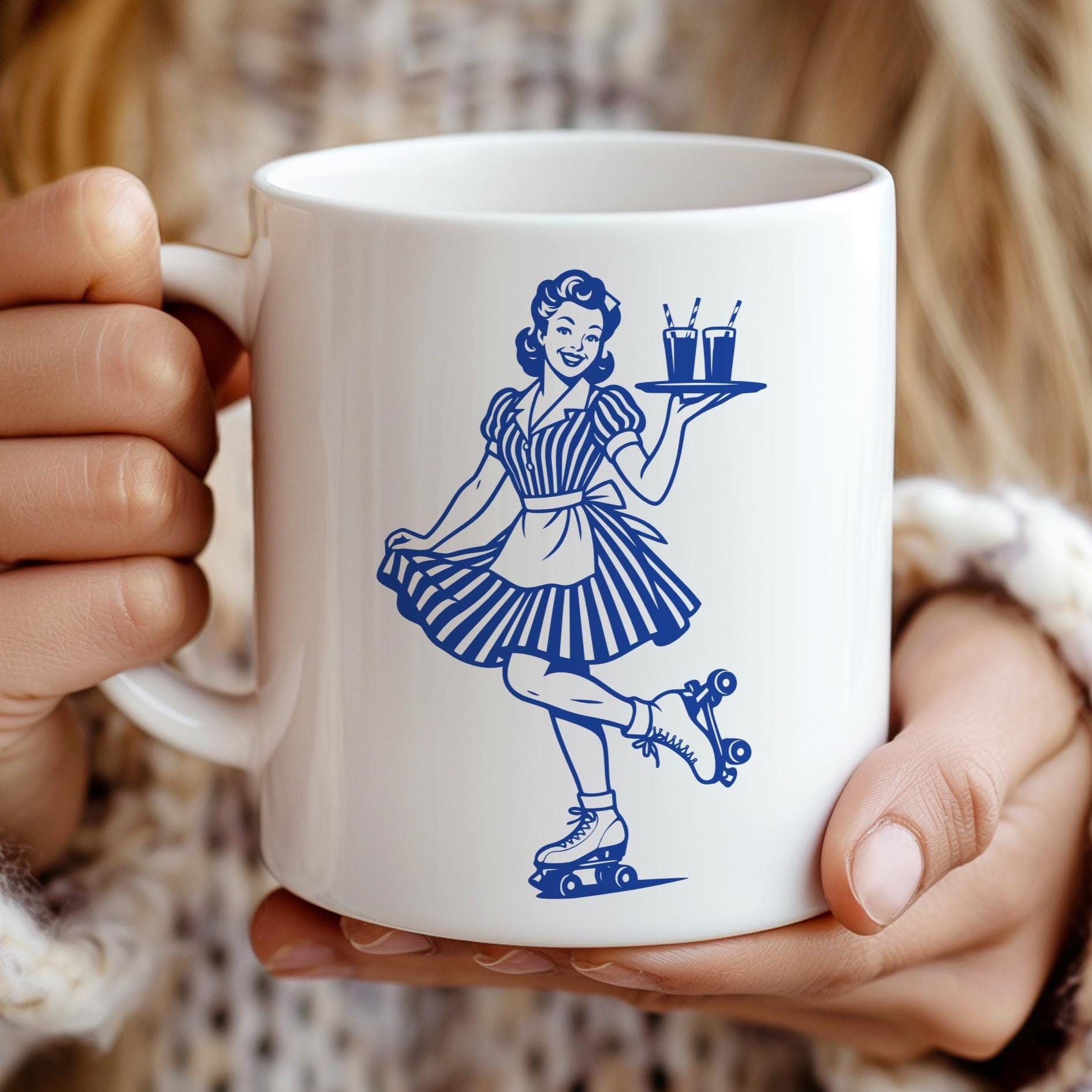 Retro 50s Carhop SVG Bundle – 10 Roller-skate Waitress Designs • PNG ...