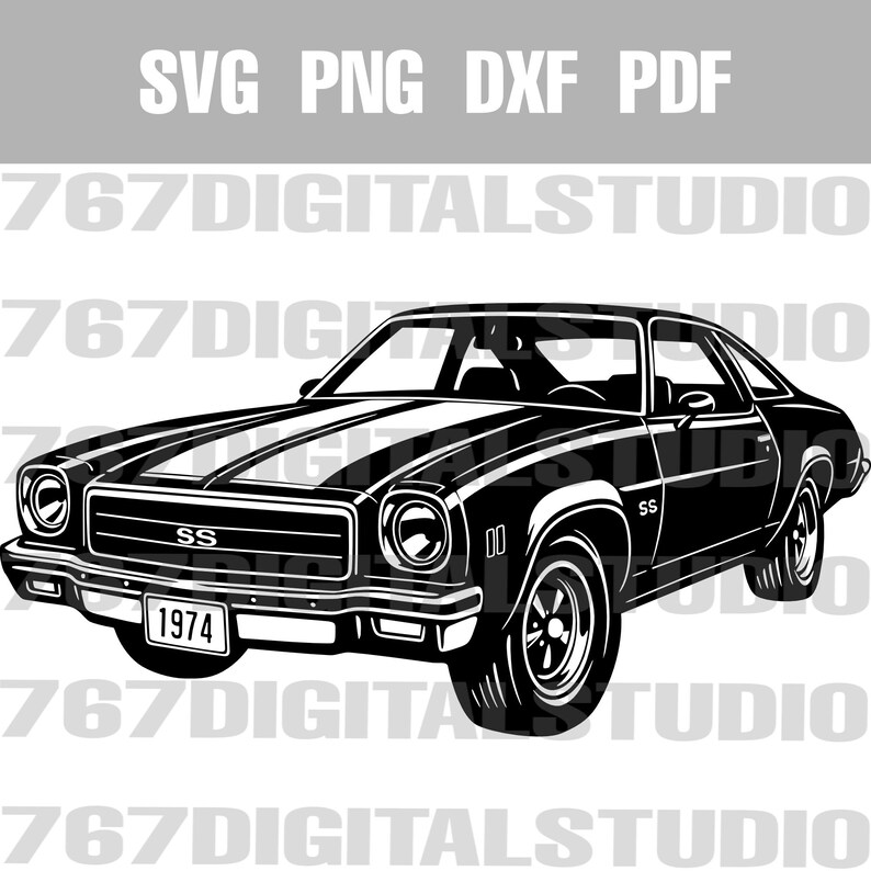 1974 Chevelle SS Vector Files: Automotive Clip Art (digital Download ...