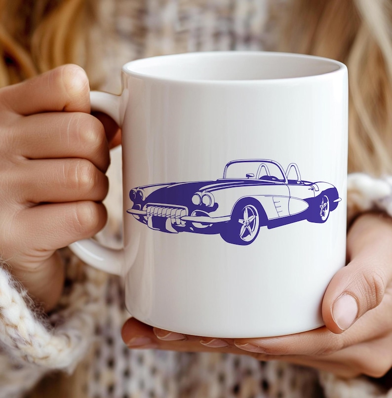 1959 Corvette Convertible SVG | Classic C1 Chevy Sports Car Vector ...