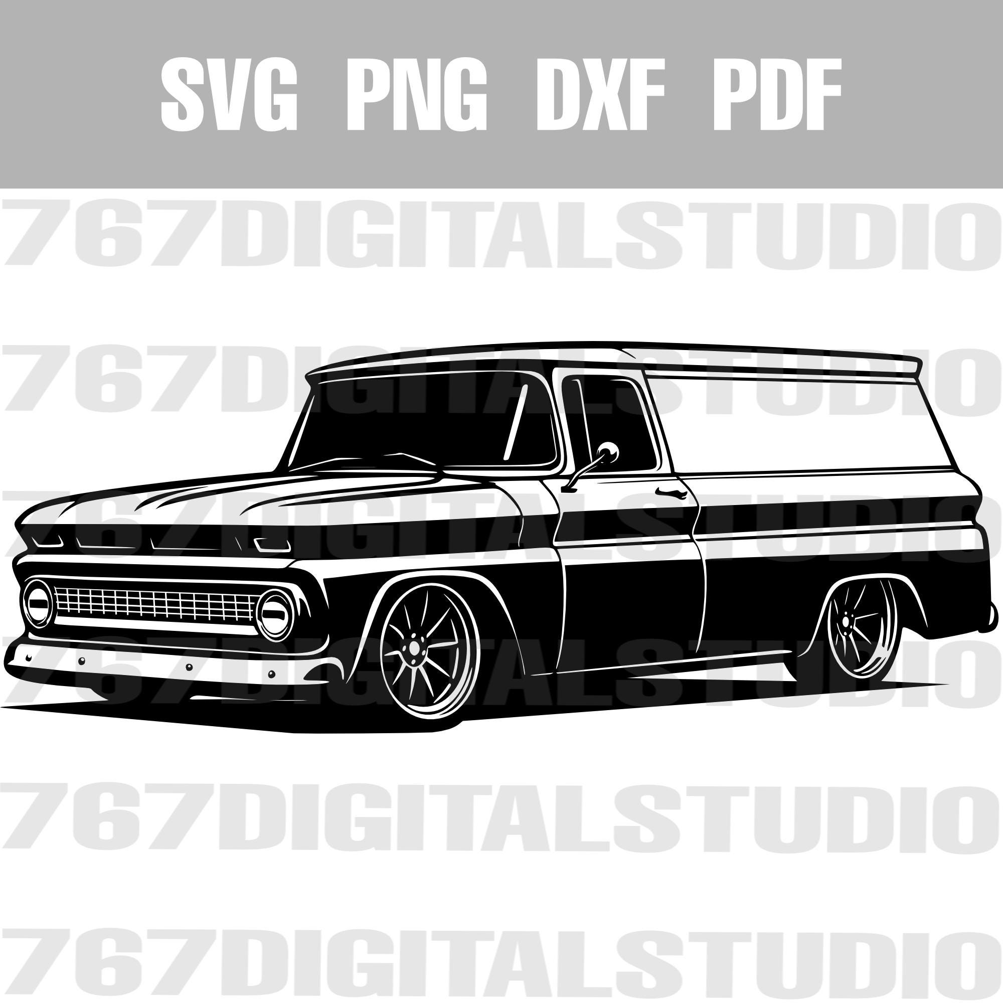 1964 Chevy Panel Truck SVG: Slammed C10 Pro-touring Vector (digital ...