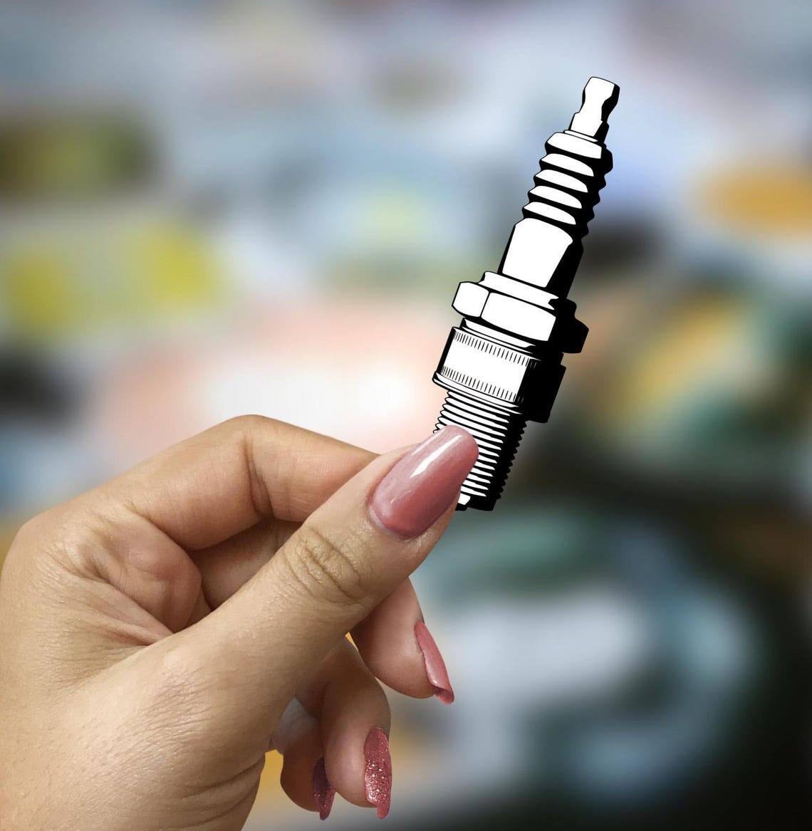 Spark Plug Vector Art Illustration, Svg Dxf Png Pdf, Clip Art, for ...