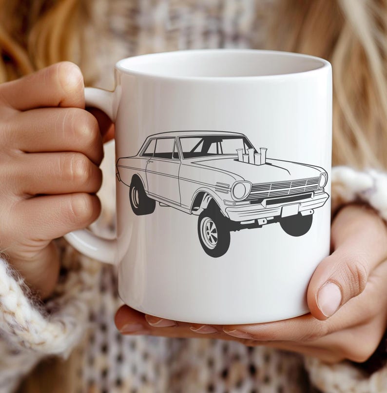 1962 Chevy Nova Gasser SVG: Drag Racing Hot Rod Vector (digital ...