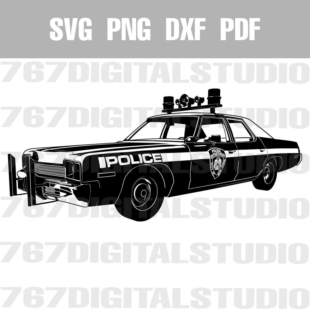 Vintage 1970s NYPD American Police Car Vector - Digital Download Art ...