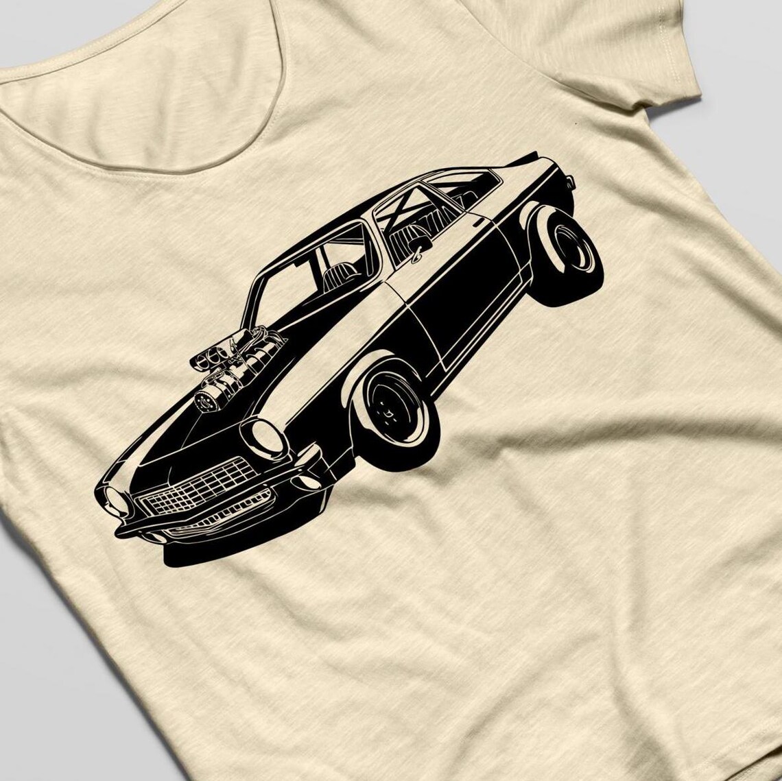 Blown Chevy Vega Pro-street SVG – Drag Racing Muscle Car Vector Cut ...