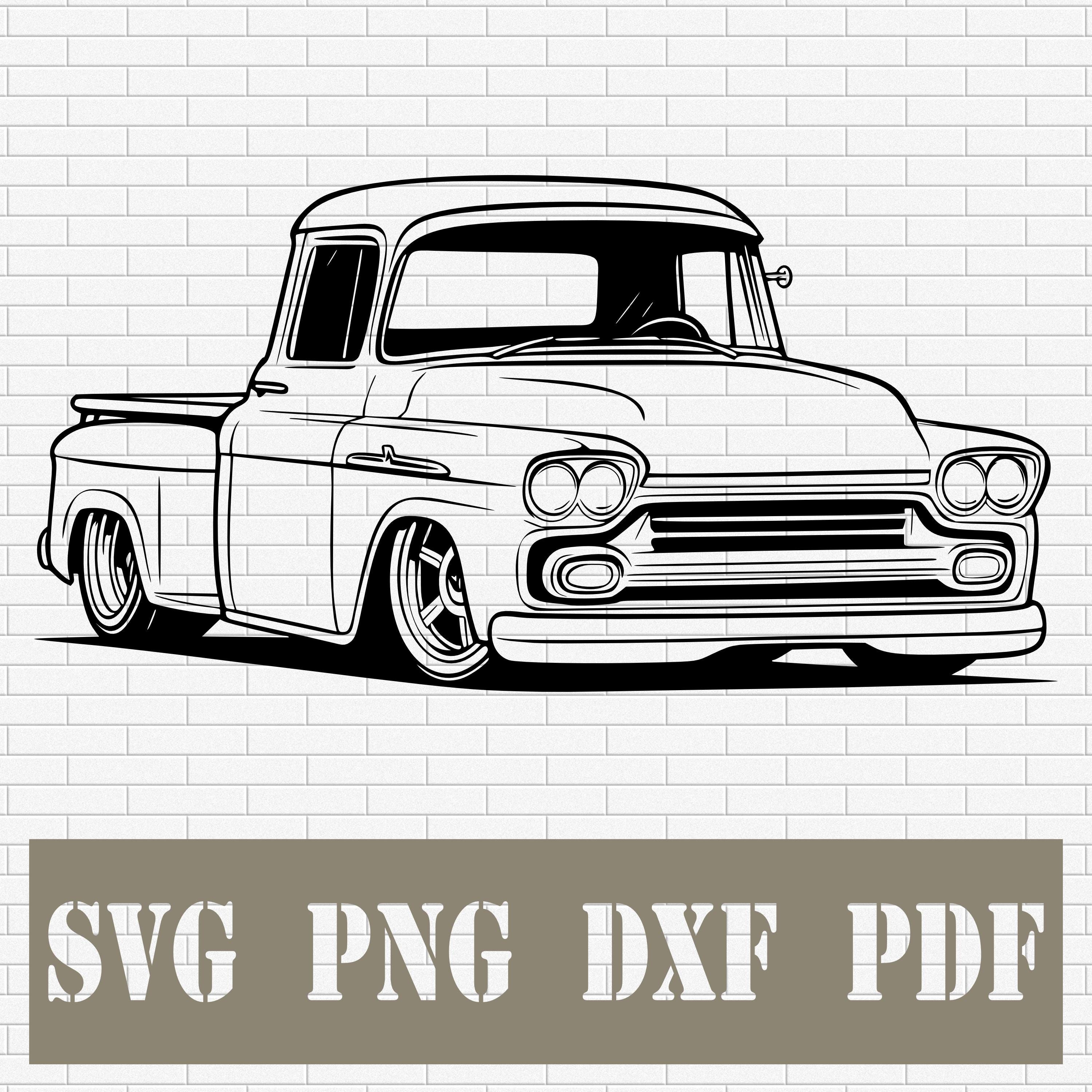 1958 Chevy Truck SVG | Vintage Classic Pickup Vector | Dxf Png Pdf Cut ...