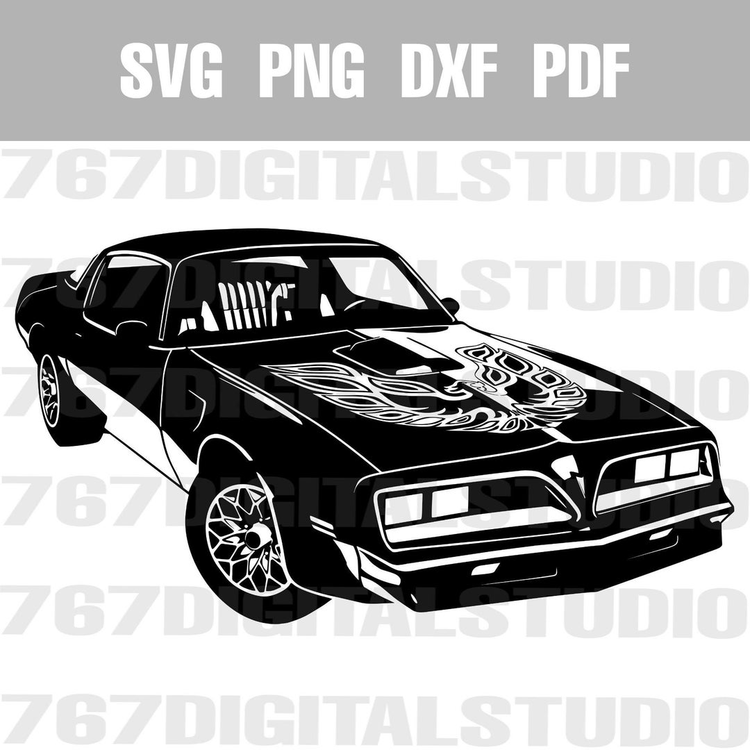 1977 Pontiac Firebird Transam Classic American Muscle Car, Vector Art ...