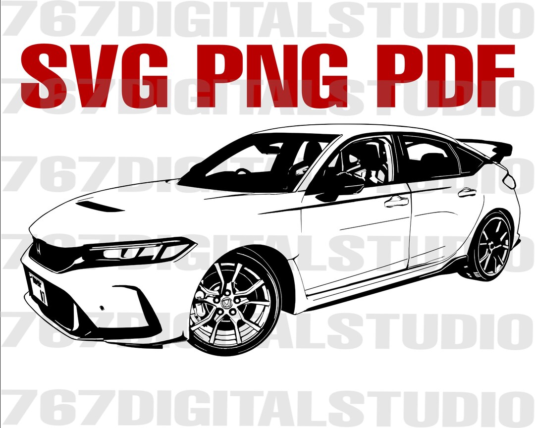 2023 Honda Civic Type-r Vector Illustration Svg Png Pdf Digital ...