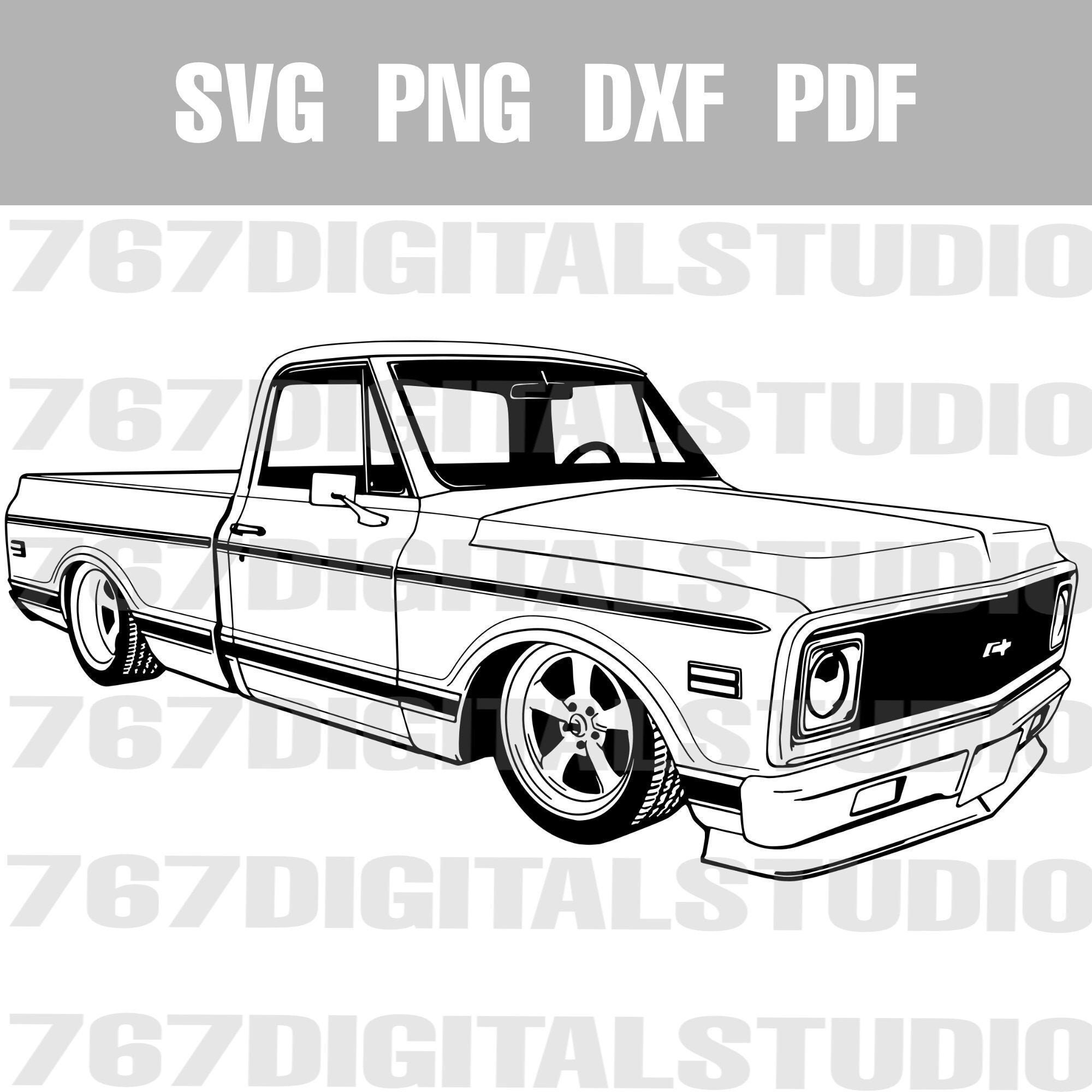 1972 Chevy Truck SVG | Classic C10 Pickup Clip Art | DXF PNG Pdf Vector ...
