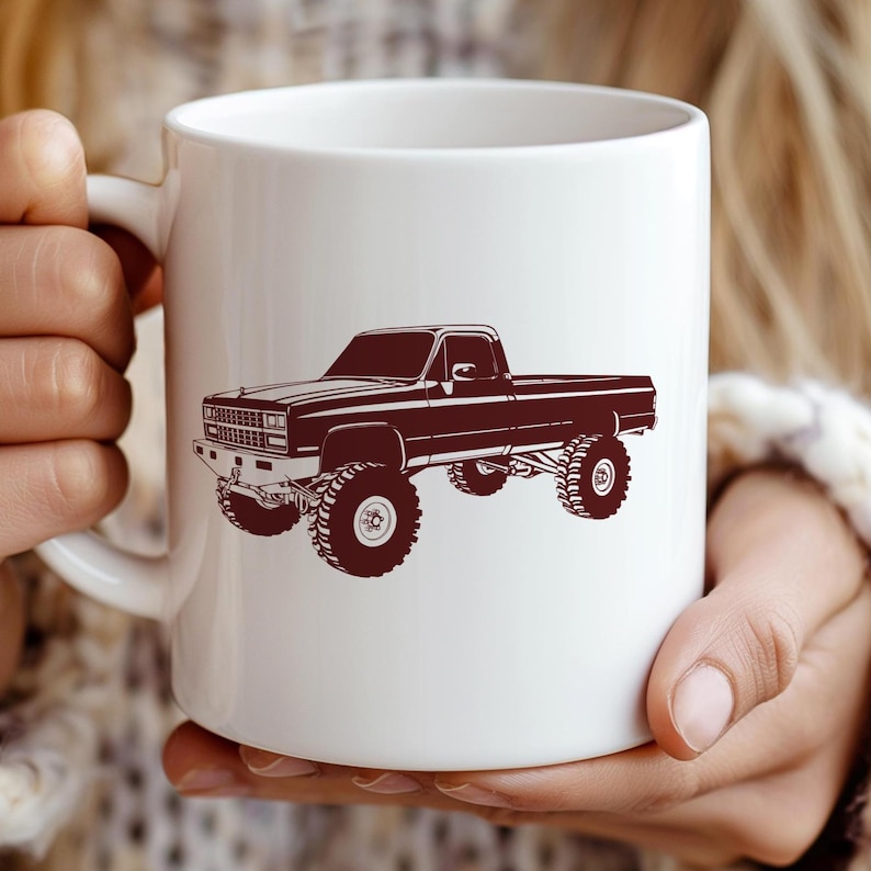 Squarebody Chevy K10 Lifted Truck SVG | 1973-1987 4×4 Pickup Vector ...