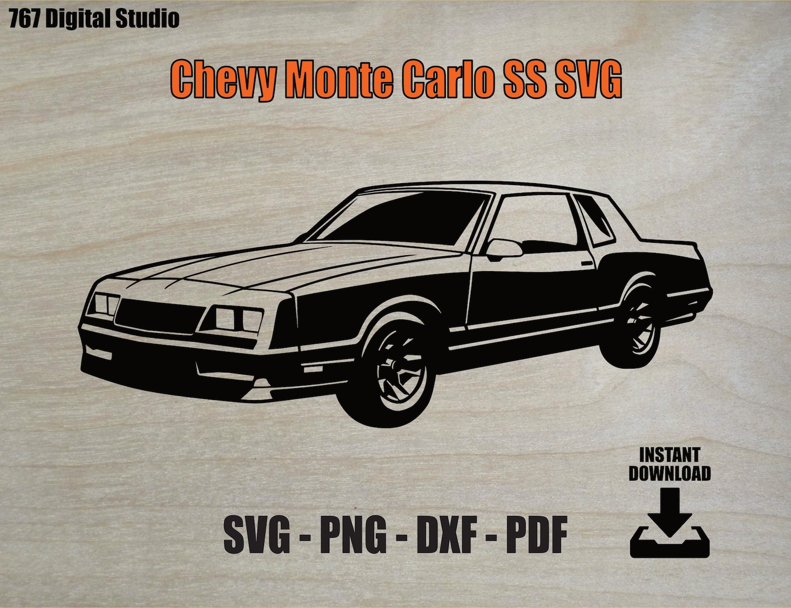 1984-88 Chevy Monte Carlo SS SVG – G-body Muscle Car Vector Cut File ...