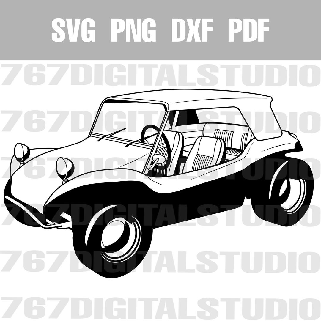 Vintage Beach Dune Buggy SVG Dxf Png Pdf - Clip Art - Retro Off-road ...