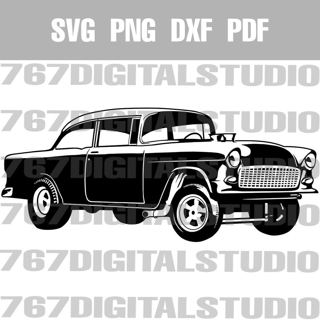 1955 Chevy Gasser SVG: Drag Racing Hot-rod Vector (digital Download - Etsy
