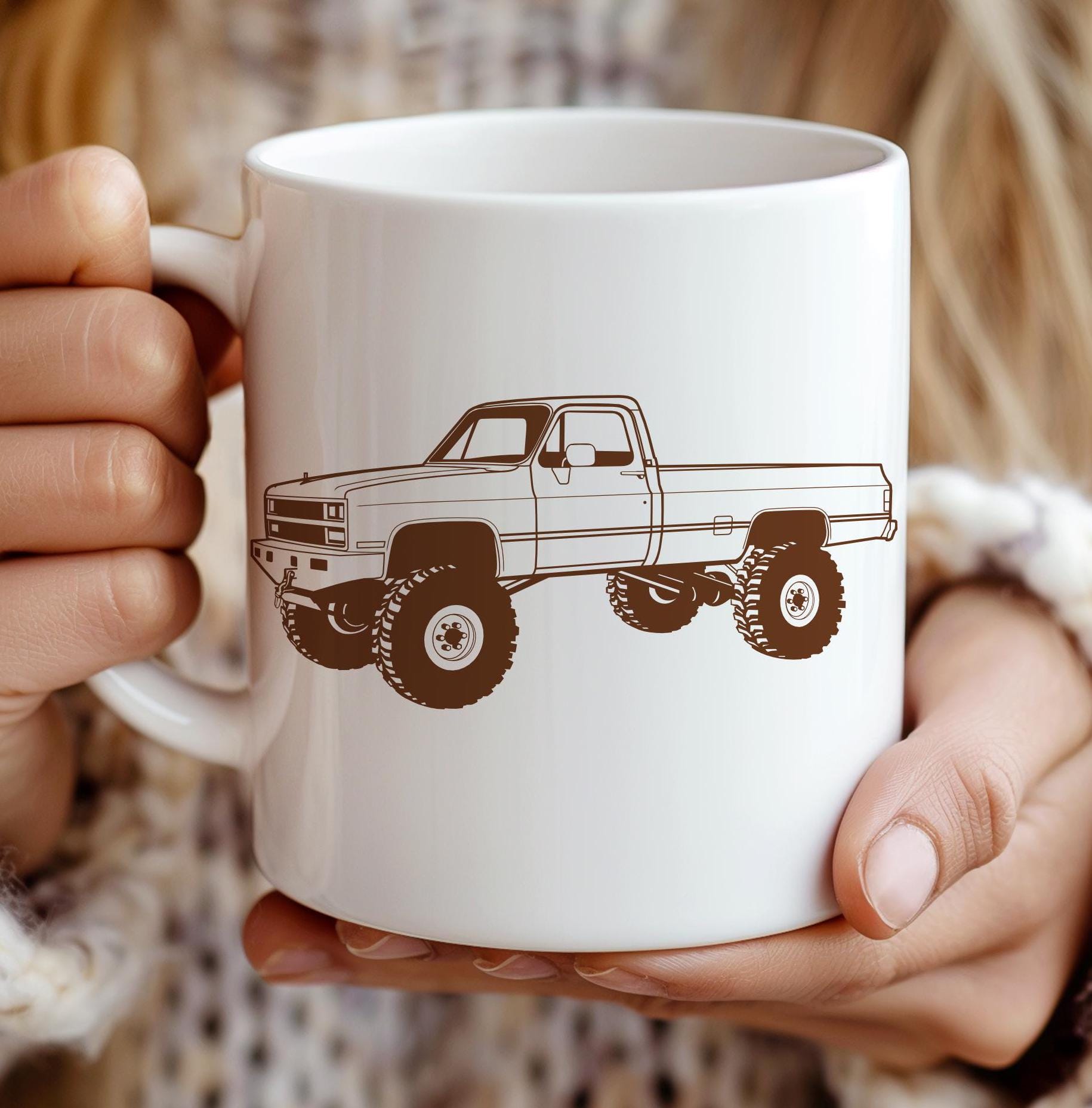 Vintage Squarebody Lifted 4x4 Truck SVG Dxf Png Pdf Illustration - Clip ...