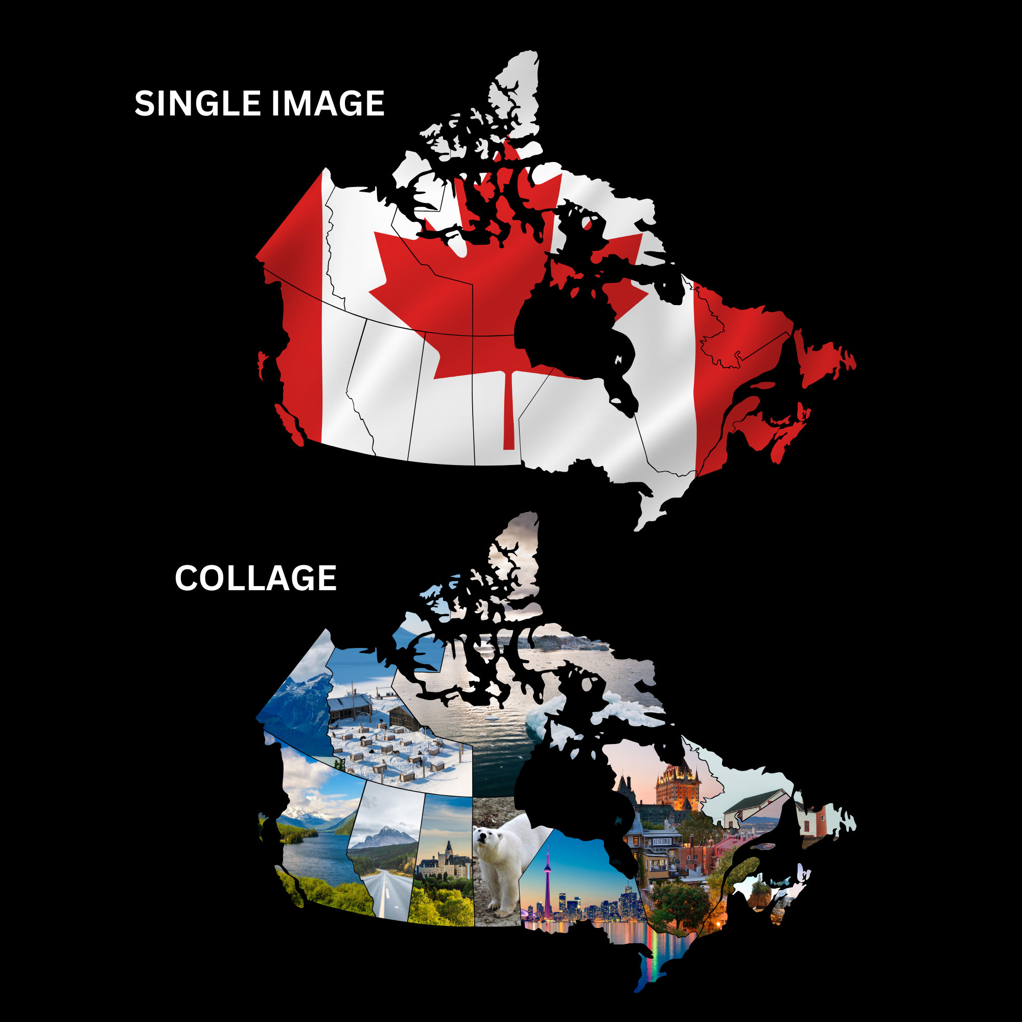Editable Canada Map Canva Template | All Provinces Territories Outline ...