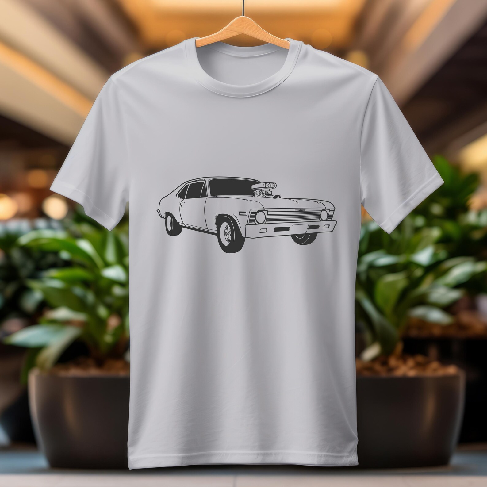 Blown Chevy Nova SVG | Supercharged Muscle Car Clip Art | DXF PNG Pdf ...