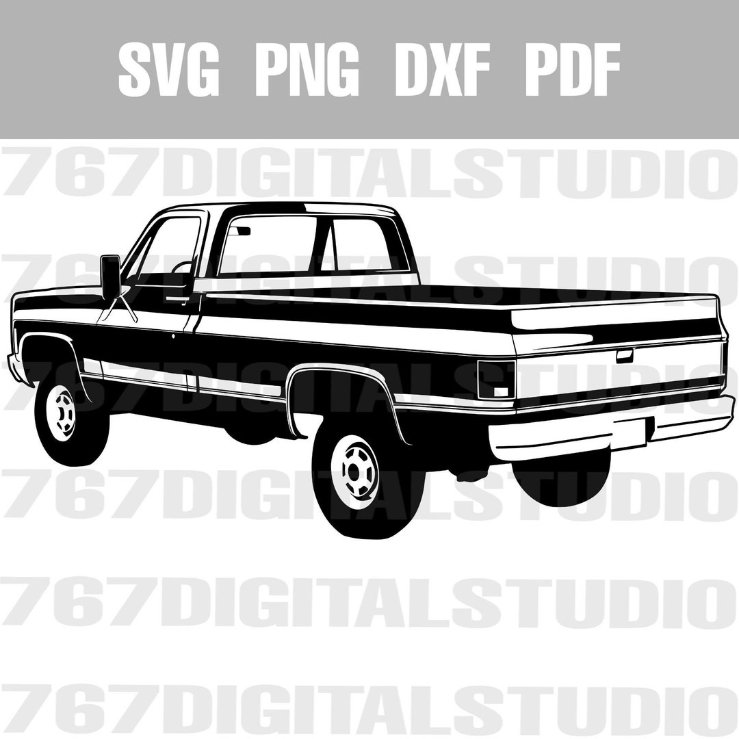 1970s Square Body 4X4 Pickup Truck Vector Art (digital Download) - Etsy