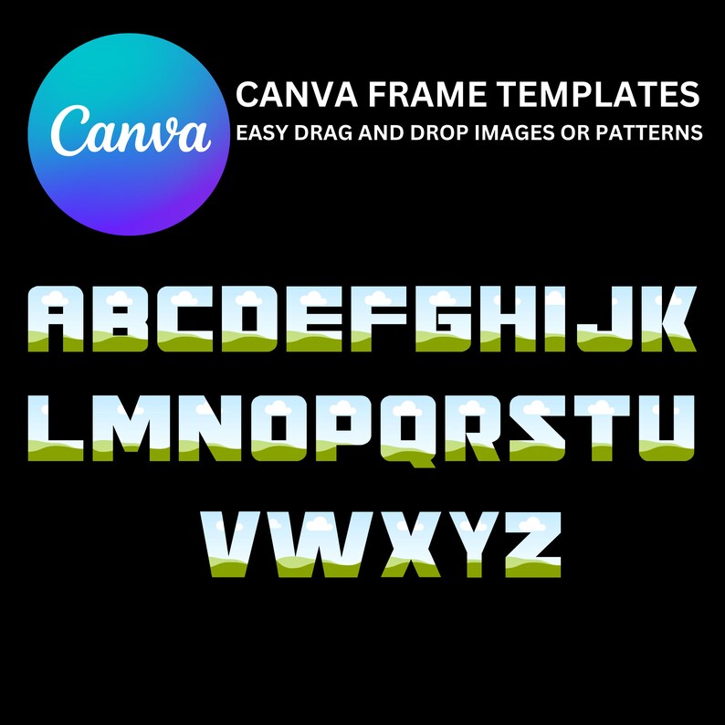 Letter Canva Frame Template Drag And Drop Fully Editable Digital Download Etsy