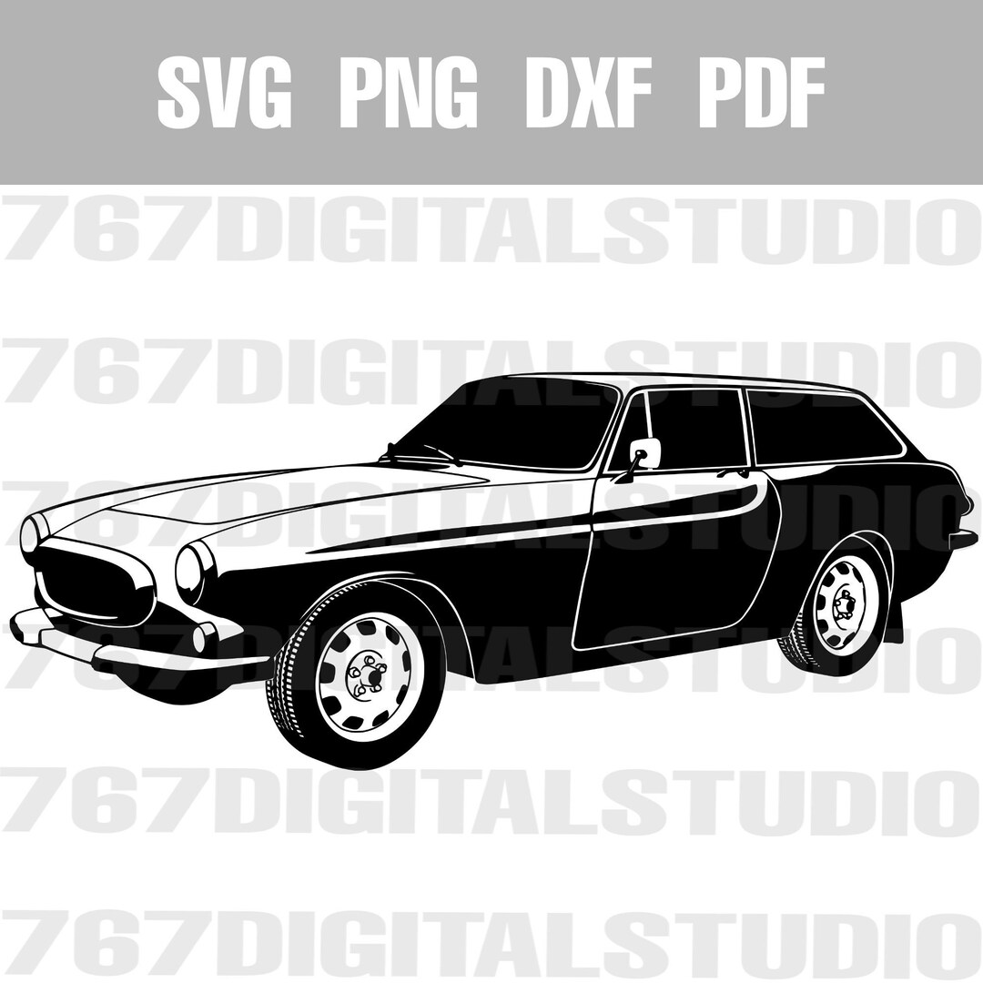 1973 Volvo P1800 Wagon Classic European Car Vector Art Illustration Svg ...