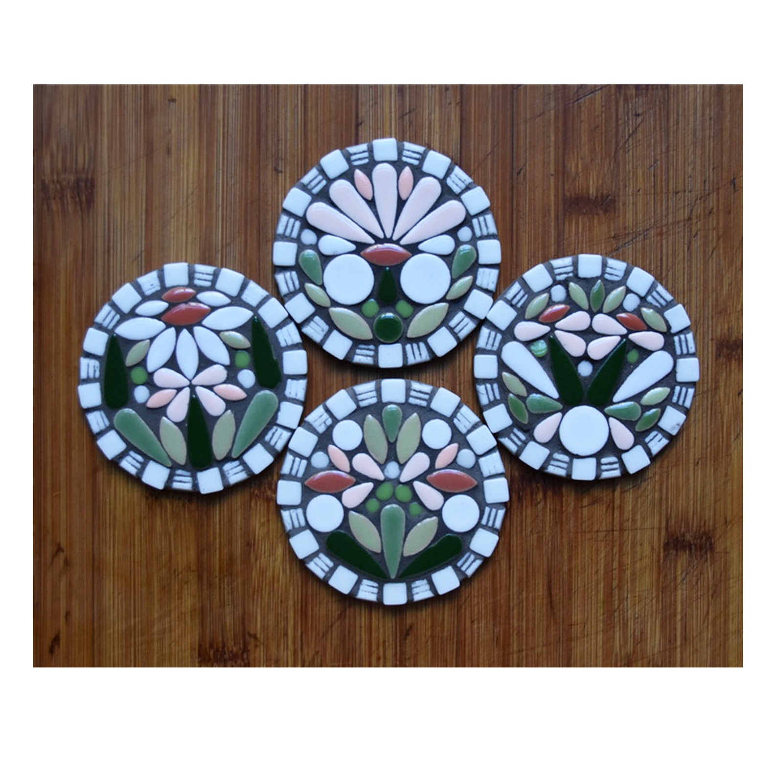 A Set of 4 Handcrafted Mosaic Coasters Ceramic Tiles. Lovely - Etsy