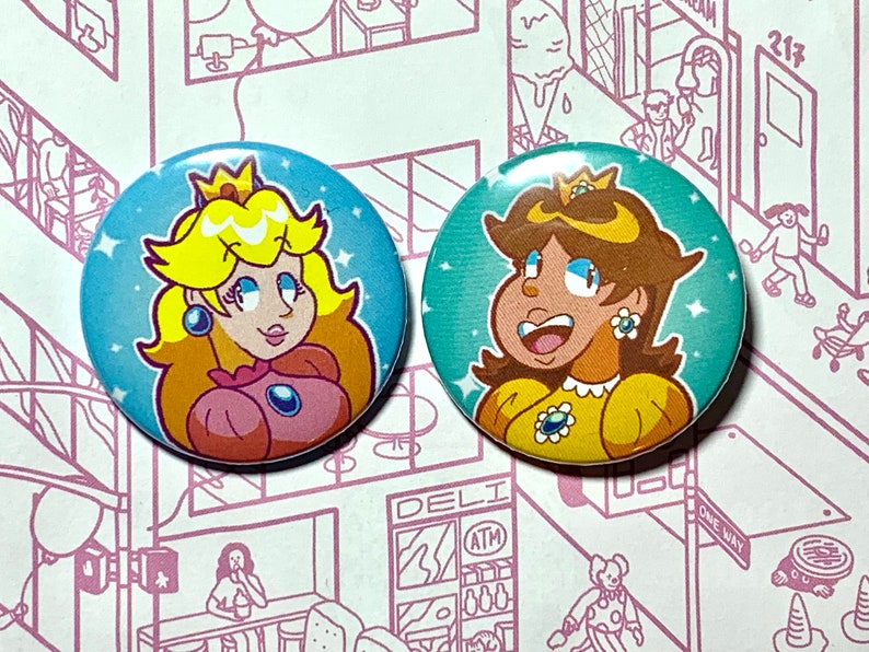Super Mario Ladies Buttons - Etsy