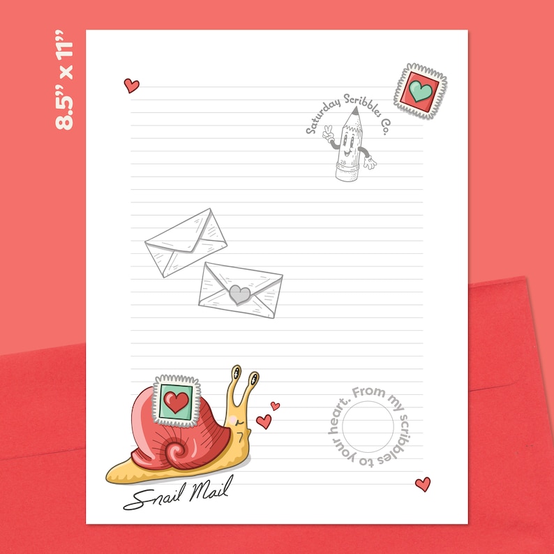 Cute Printable Letter Writing Stationery Set - Digital Instant Download ...