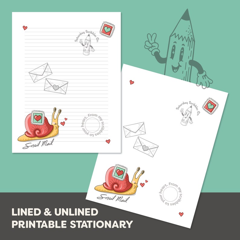 Cute Printable Letter Writing Stationery Set - Digital Instant Download ...
