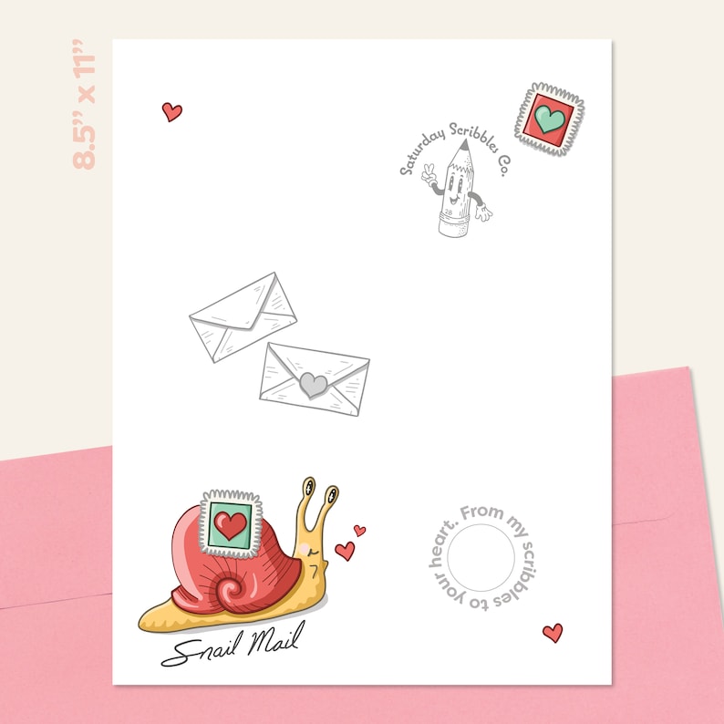 Cute Printable Letter Writing Stationery Set - Digital Instant Download ...