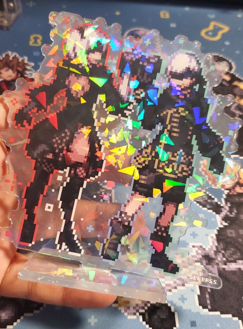 2b X 9s Acrylic Standee Pixel Art Double Sided Cracked - Etsy