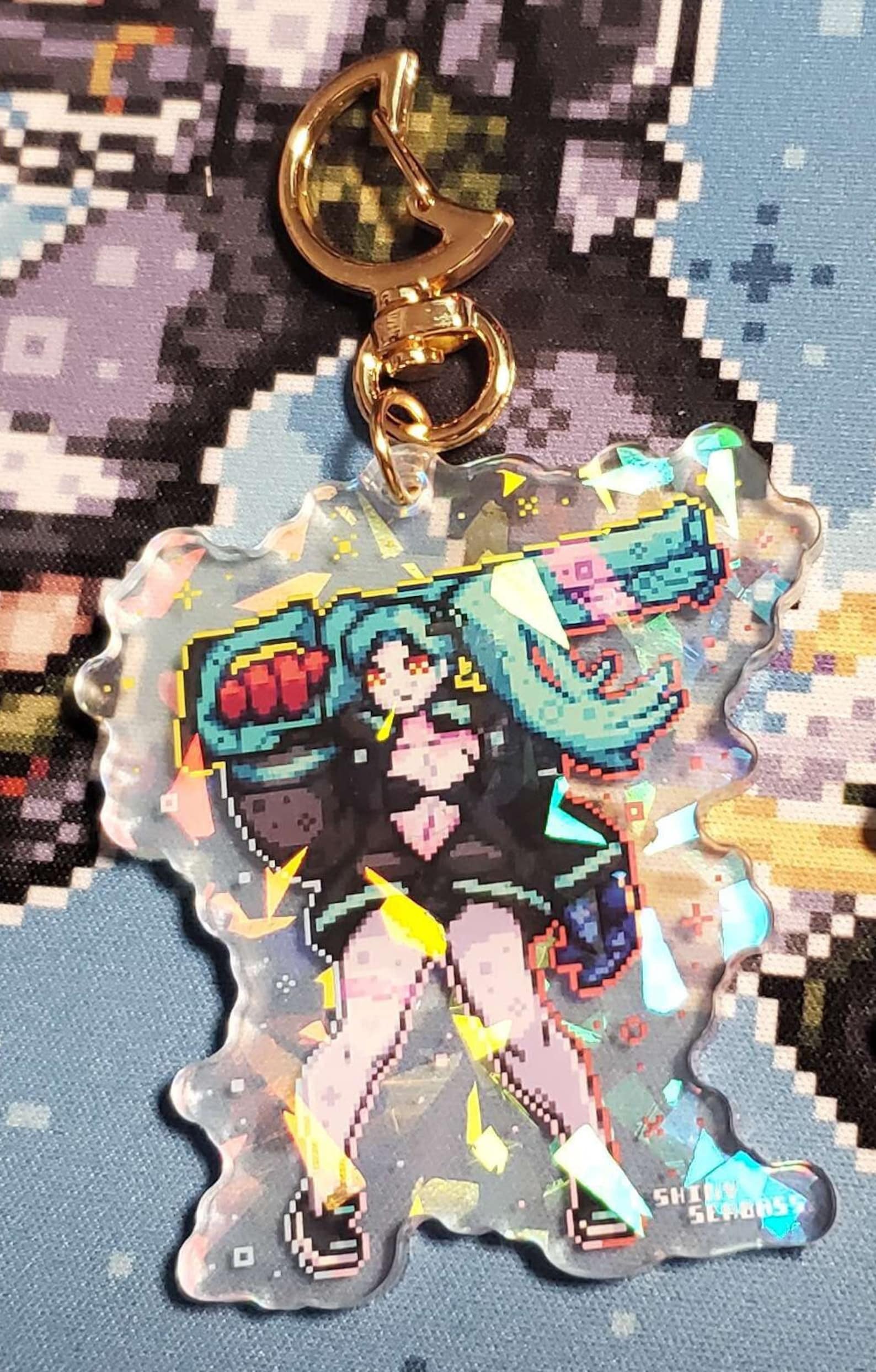 Cyberpunk Edgerunners Acrylic Charms Pixel Art | Double Sided Cracked ...