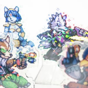 Star Fox Pixel Art Acrylic Standees | Double Sided Cracked Holographic ...