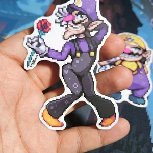Waluigi and Wario Pixel Art Stickers Premium Matte Vinyl Stickers ...