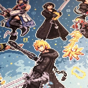Desk Mat Kingdom Hearts 3 Pixel Art | Roxas, Lea, Xion, Aqua, Terra ...