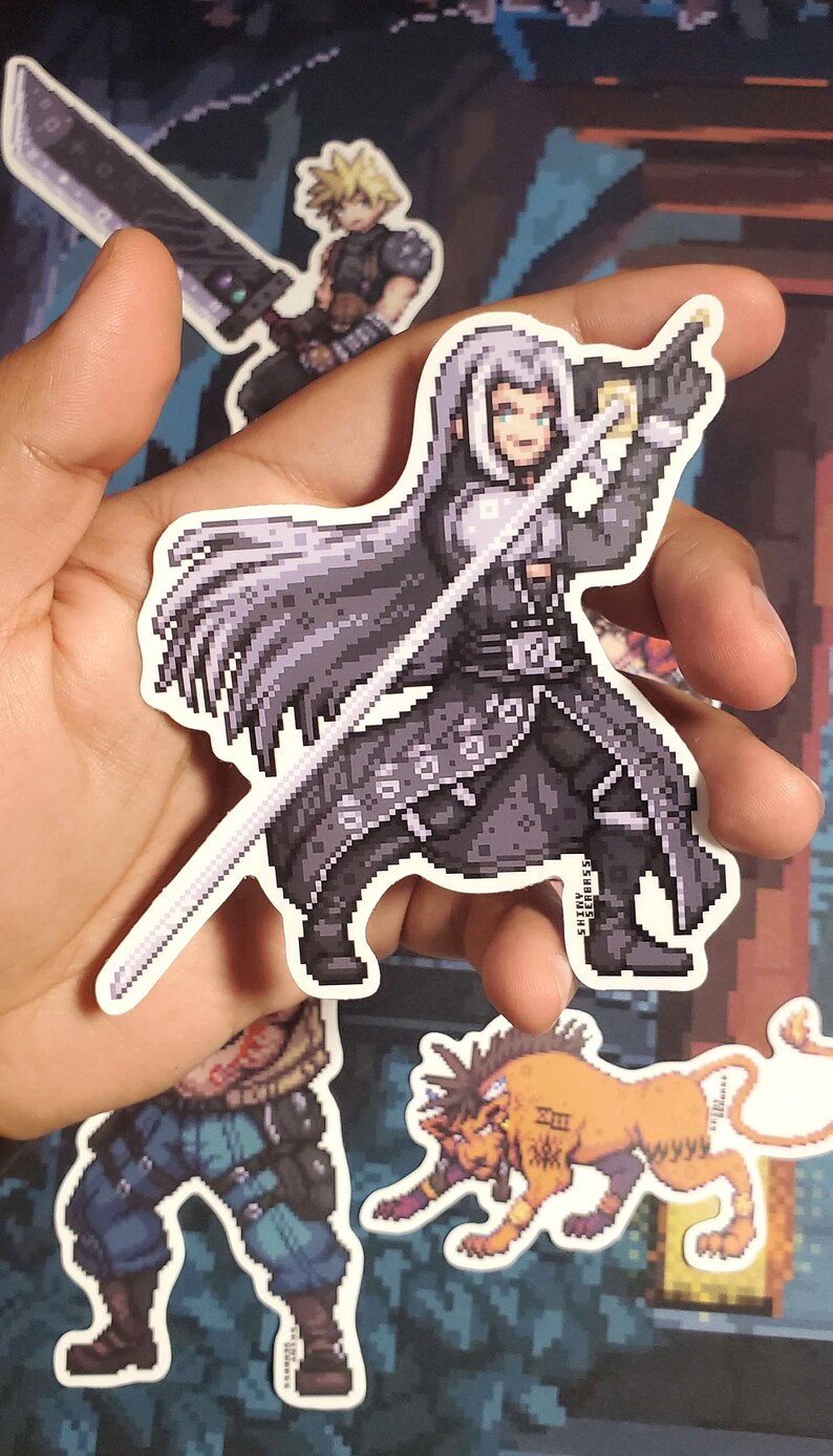 Final Fantasy VII Remake Pixel Art Stickers Cloud Strife - Etsy