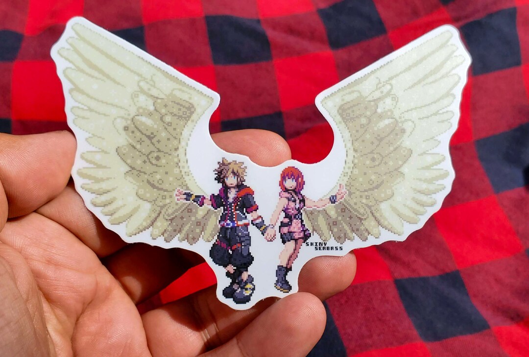 Sora X Kairi Pixel Art Sticker | Premium Matte Vinyl Stickers Sokai Kh ...