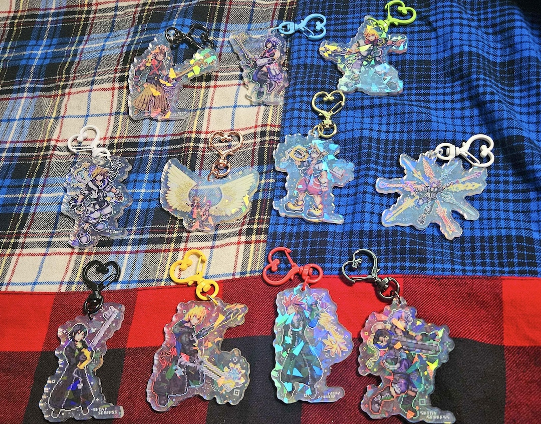 Kingdom Hearts Pixel Art Acrylic Charms | Keyblades Kingdom Hearts Sora ...