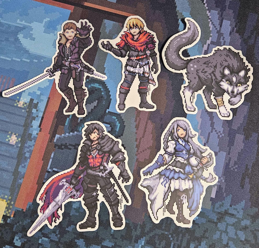 Final Fantasy 16 Pixel Art Stickers | Clive Rosfield Jill Warrick ...