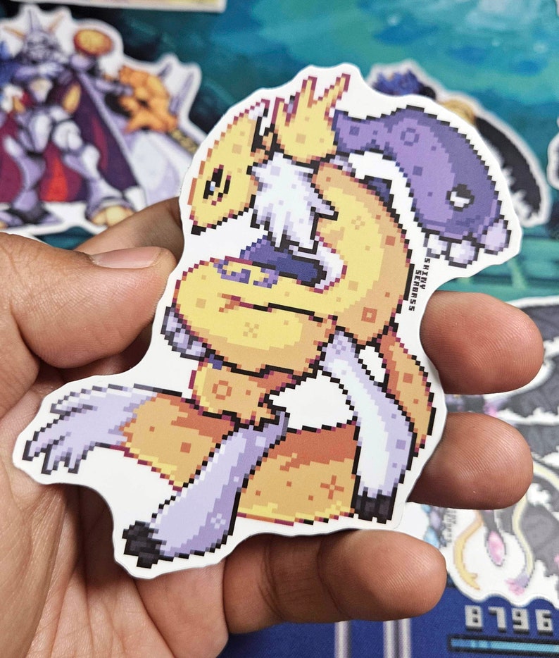 Digimon Pixel Art Stickers Matte Vinyl Mastimon Angewomon Ladydevimon ...